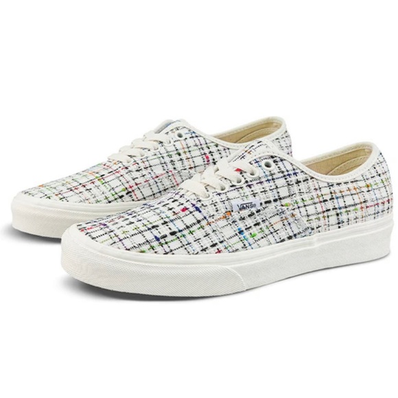 Vans | Shoes | Vans Woven Plaid Tweed Old Skool White Multi ...
